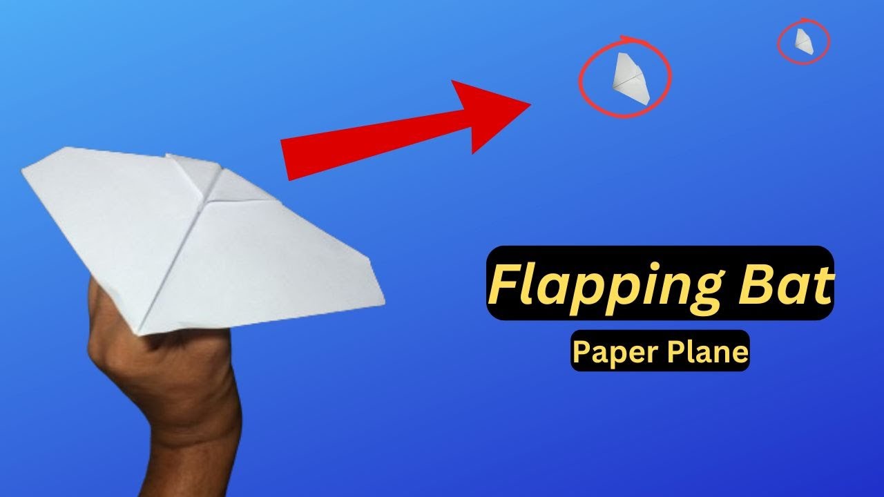 How to make a bat paper plane, Flapping bat plane, Flying paper plane ...