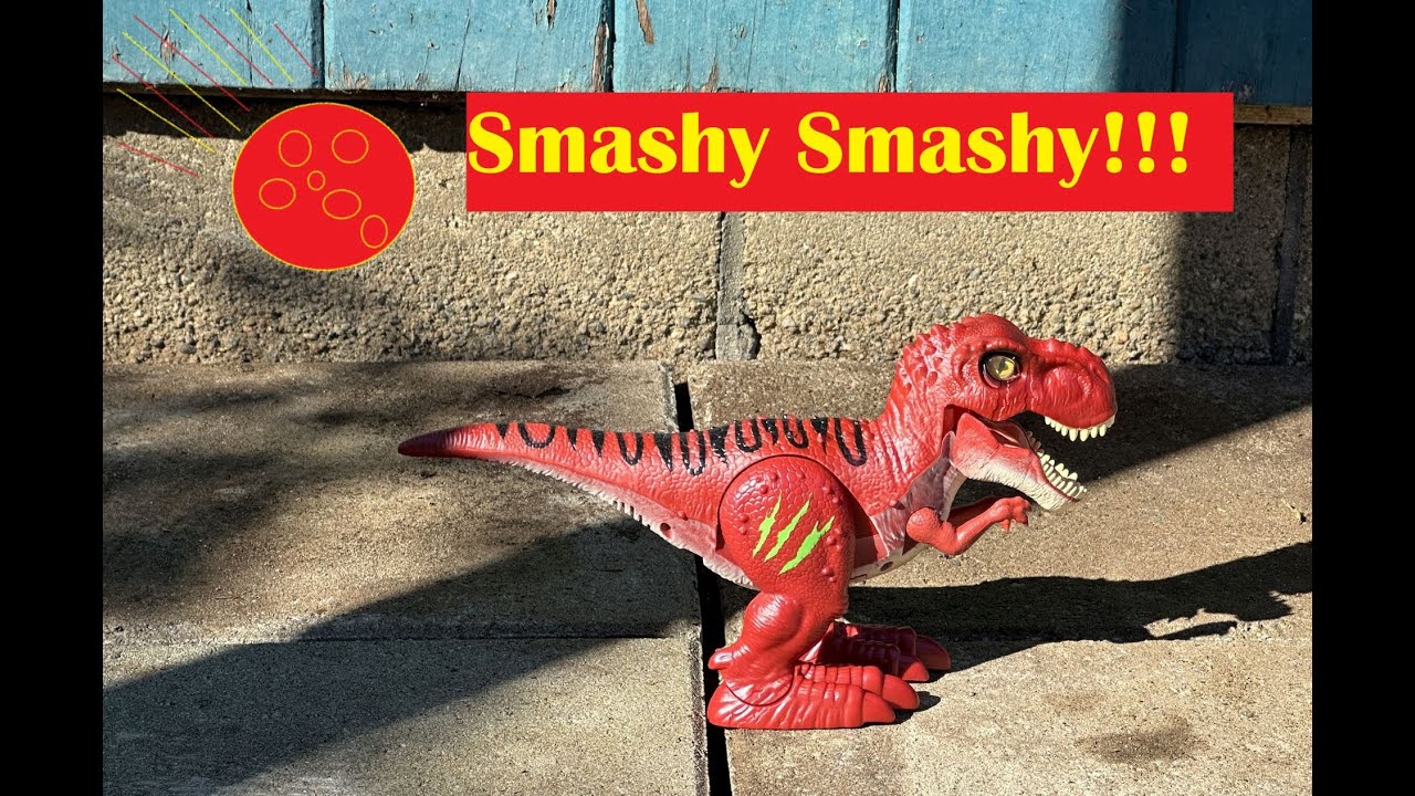 Smashing a Toy T-Rex Dinosaur Stomp Crush Destroy!!!!! 4k - YouTube
