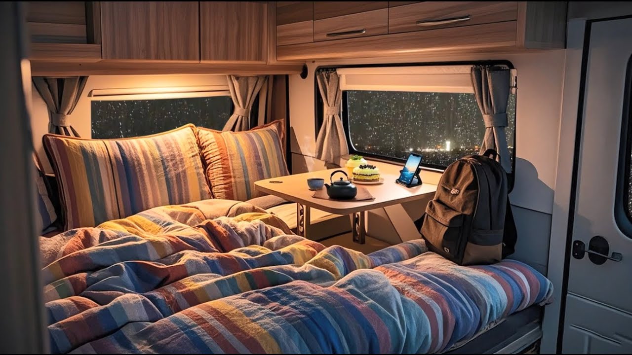 Fall Asleep in a Cozy RV | Thunderstorm & Rain Sounds for Deep Sleep ...