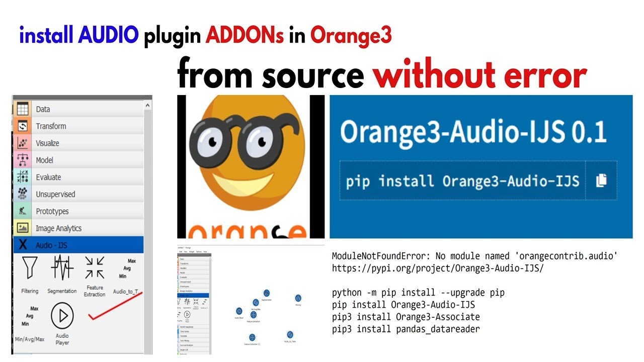 ModuleNotFoundError :No module named 'orangecontrib.audio' Orange3-Audio-IJS install build ...