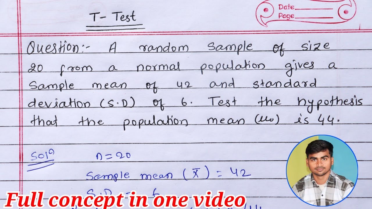 T - test method || T-test||hypothesis testing T-test || T-test full ...