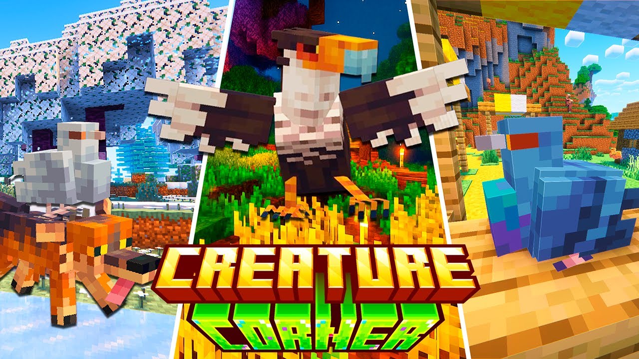 CREATURE CORNER 0.2: CARCARÁ, COIOTE, POMBOS!!! | MINECRAFT (1.21.1) - YouTube