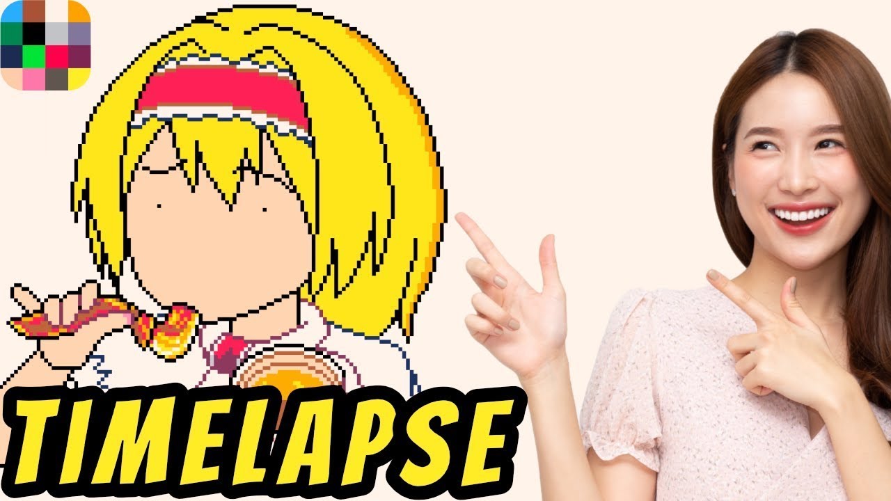Pixel Art Drawing Timelapse | Girl Eating Soup - YouTube
