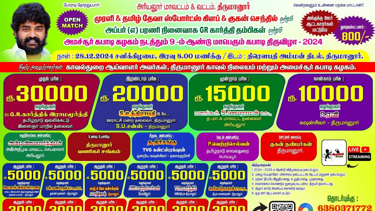 ROUND 1| ELANTHAI KOODAM VS AACHANUR | THIRUMANUR | ARIYALUR |MEN'S ...