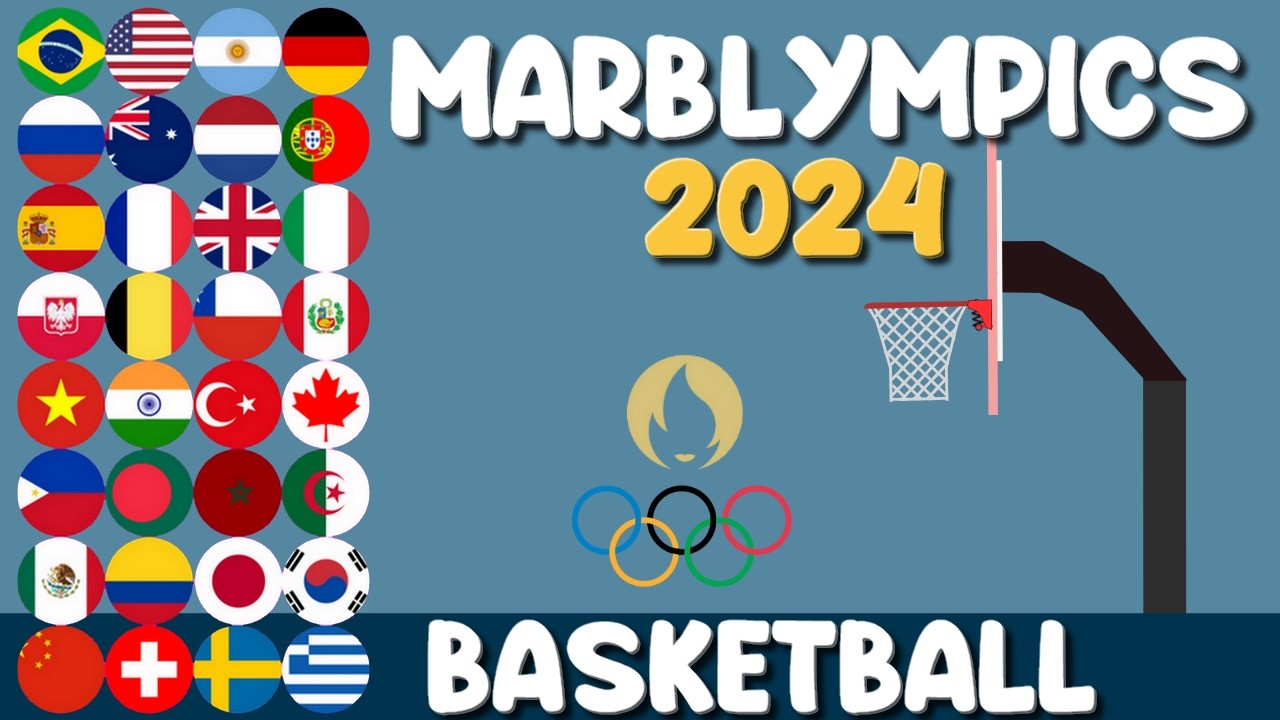 Basketball - Marblympics 2024 Step 1 - Marble Race in Algodoo - YouTube