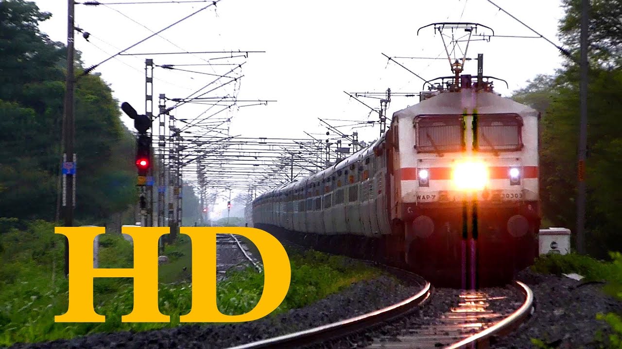 AJNI WAP7 Chattisgarh Express super high speed action! - YouTube