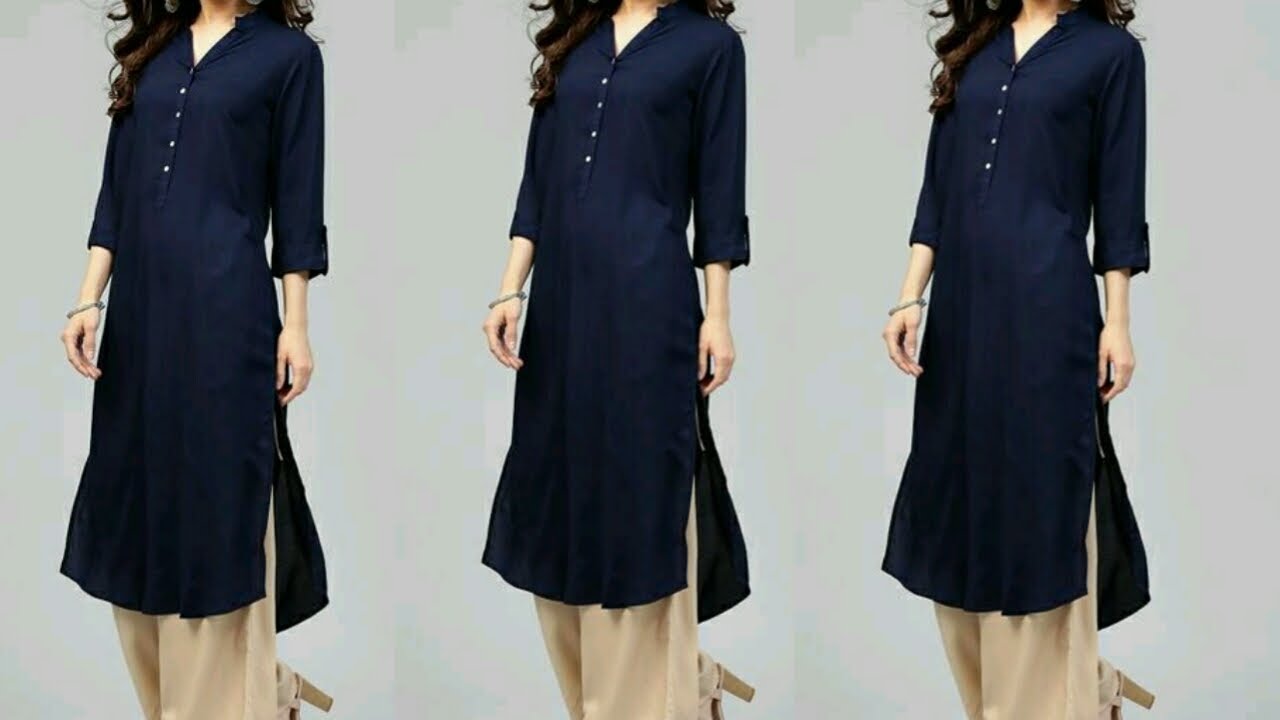 Plain kurti design 2020 💟 solid kurti images & photos - YouTube
