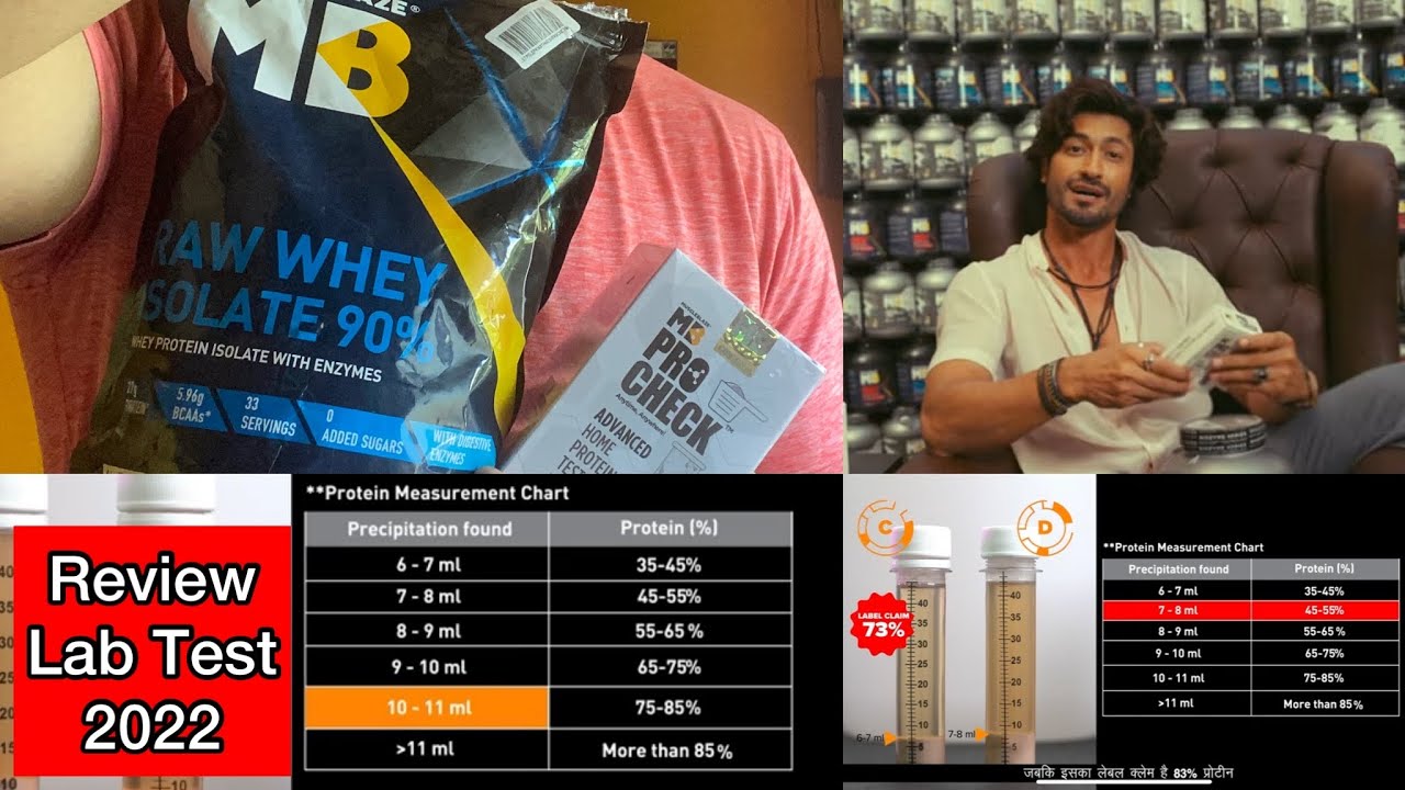 Muscleblaze Raw Isolate Whey Protein LAB TEST With MB ProCheck Kit ...
