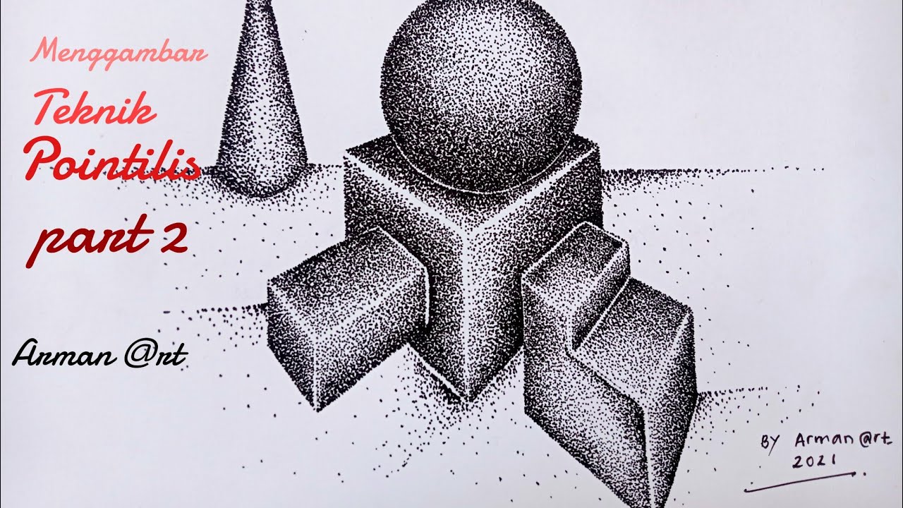 Menggambar Teknik Pointilis part 2 - YouTube