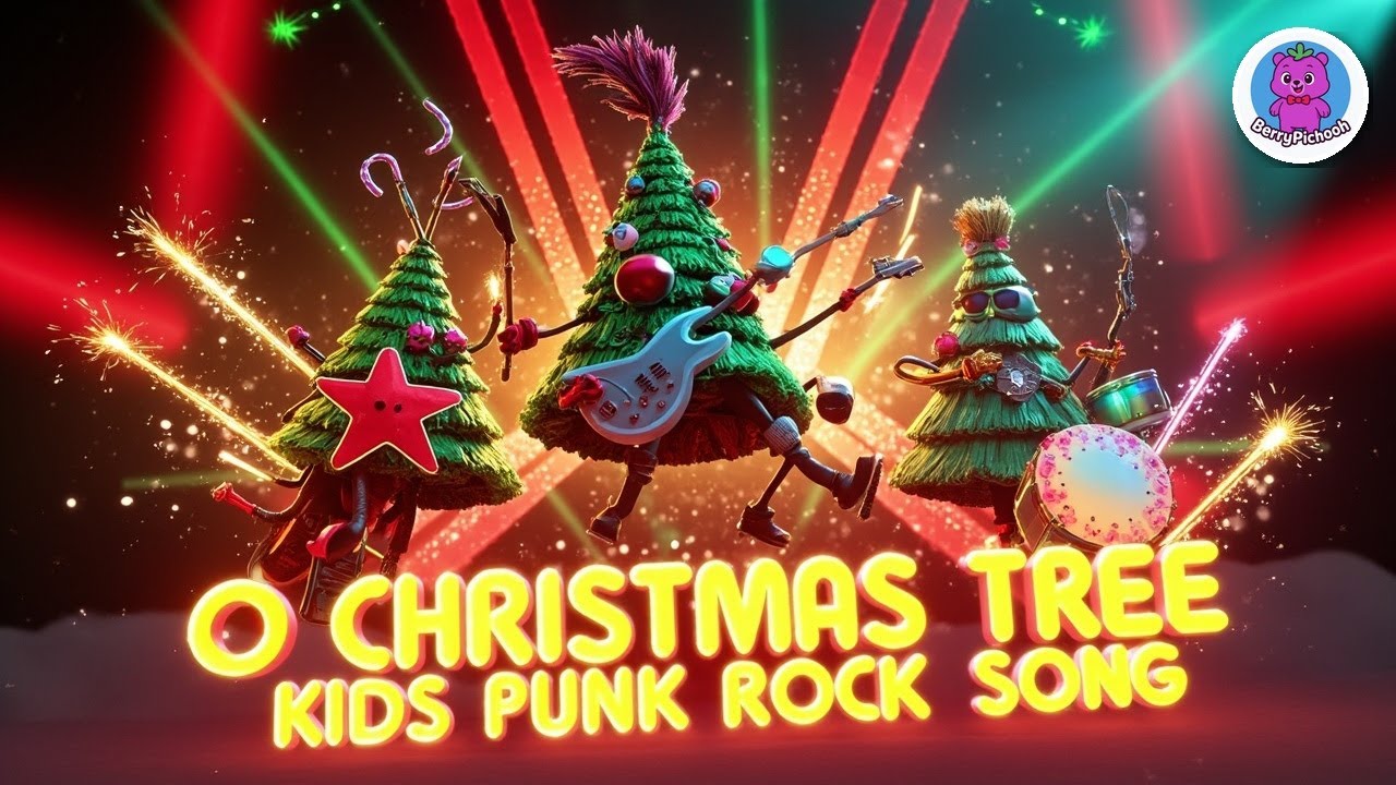 O Christmas Tree Kids Rock! 🎄Christmas Music Video (Tree Band Rock Out ...