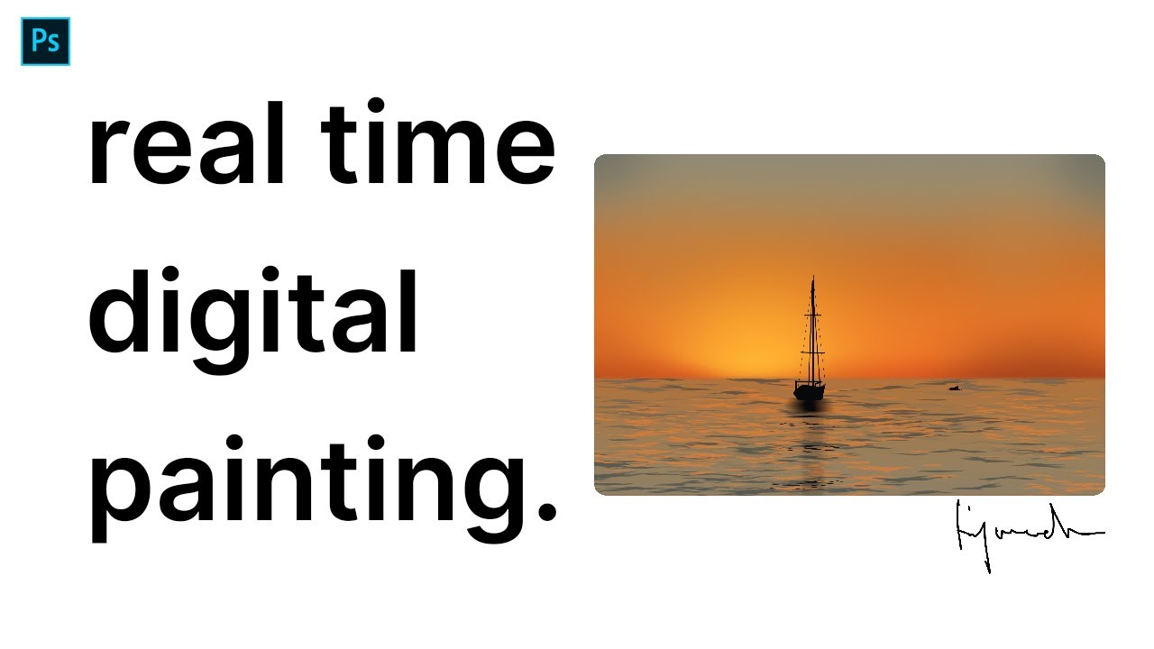 Digital Painting [REAL TIME]- Sunset Boat - YouTube