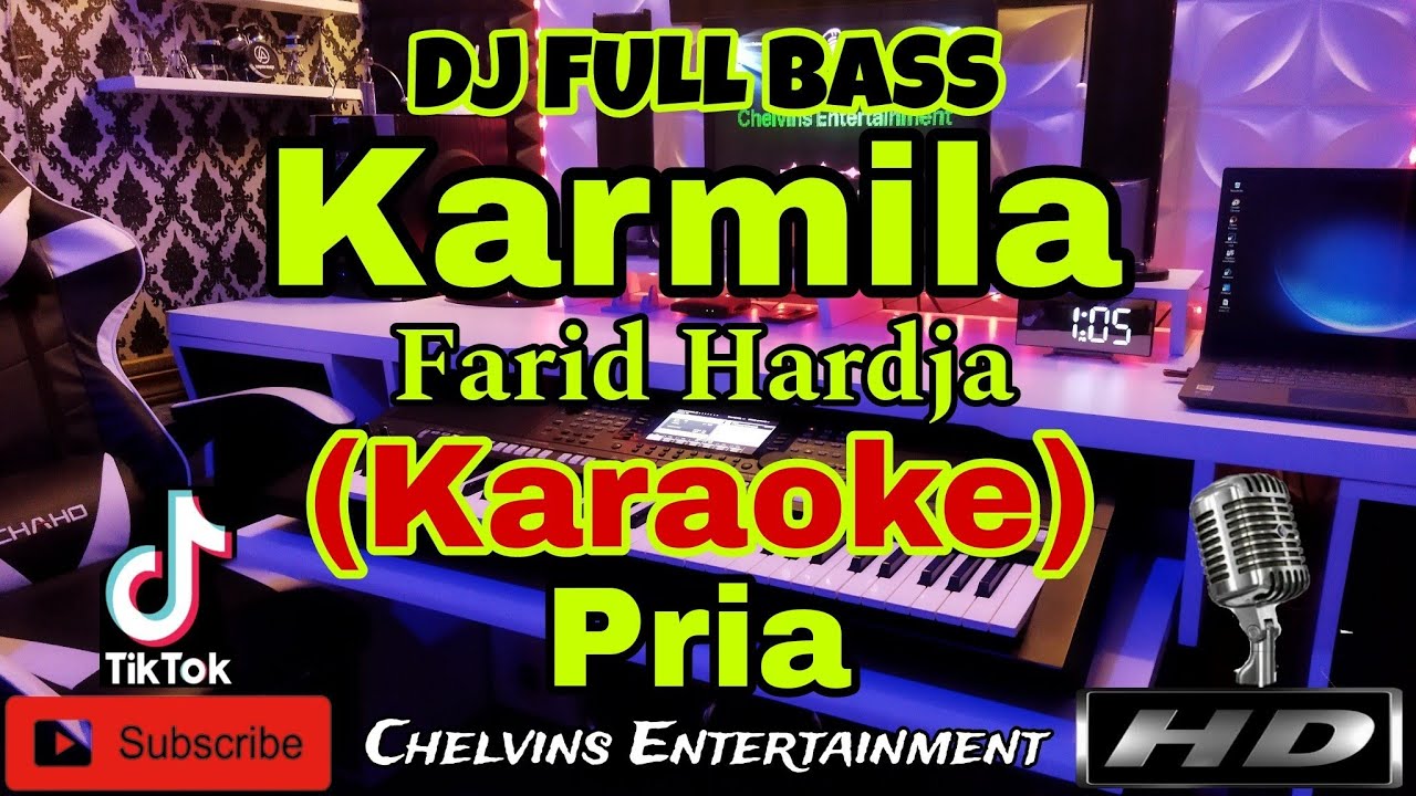 KARMILA - FARID HARDJA (KARAOKE) Dj Full Bass || Nada Pria || FIS minor ...
