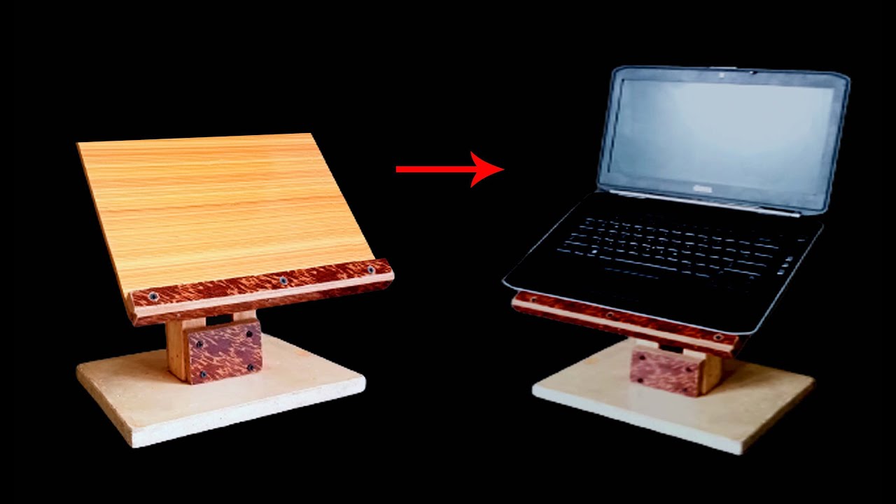 How To Make Wooden Laptop Stand At Home | DIY Adjustable Laptop Table ...