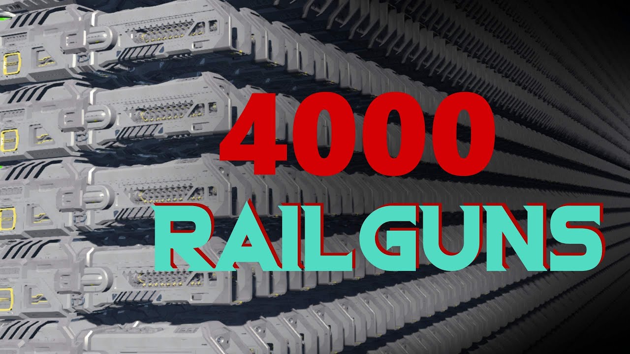 Space Engineers: Epic Railgun Mayhem - Firing 4000 Railguns! - YouTube