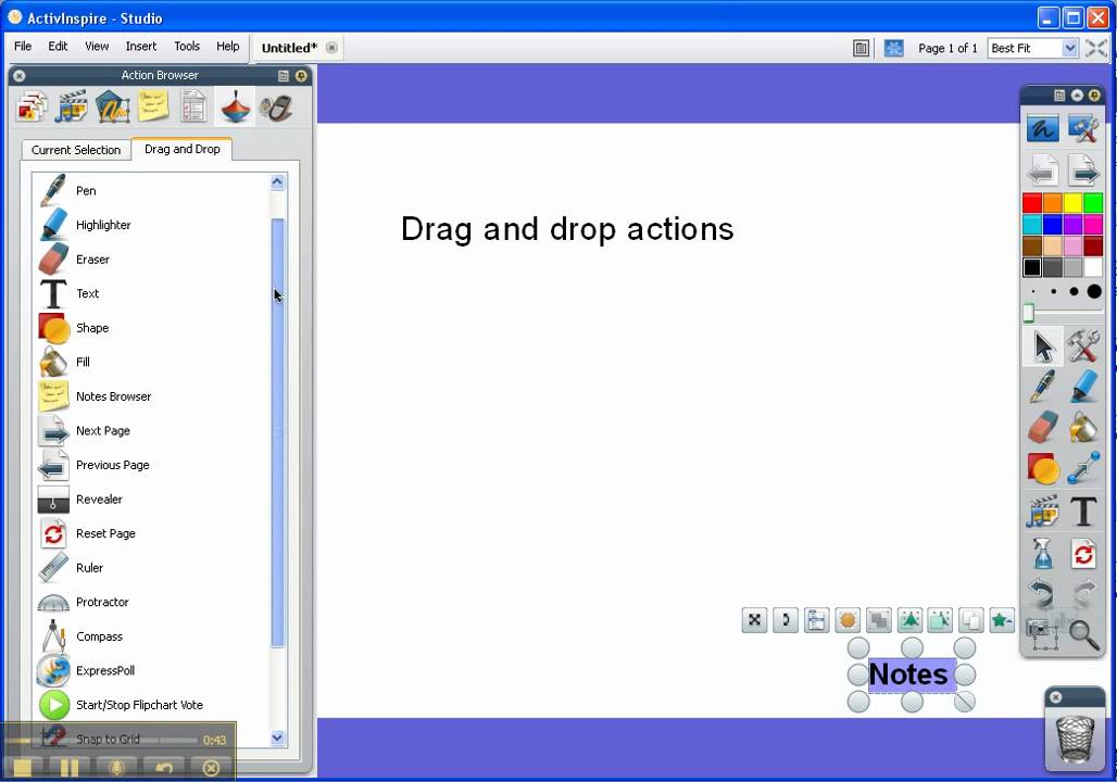 Drag and drop actions in ActivInspire - YouTube