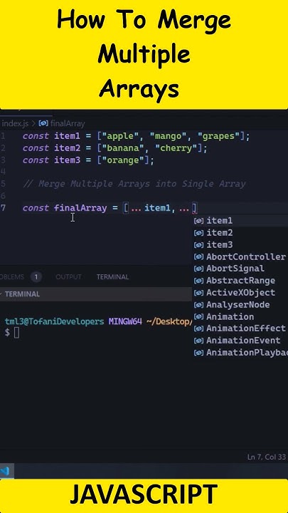 Merge Multiple Arrays in JavaScript | Quick Tip! #shorts #short #tech - YouTube