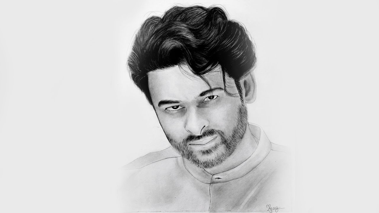 Prabhas Sketch By Ajay Arts | Prabhas Drawing | How to Draw Prabhas ...