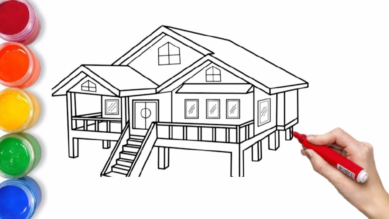 Bolalar uchun uy rasmini chizish | Drawing house for children | Как ...