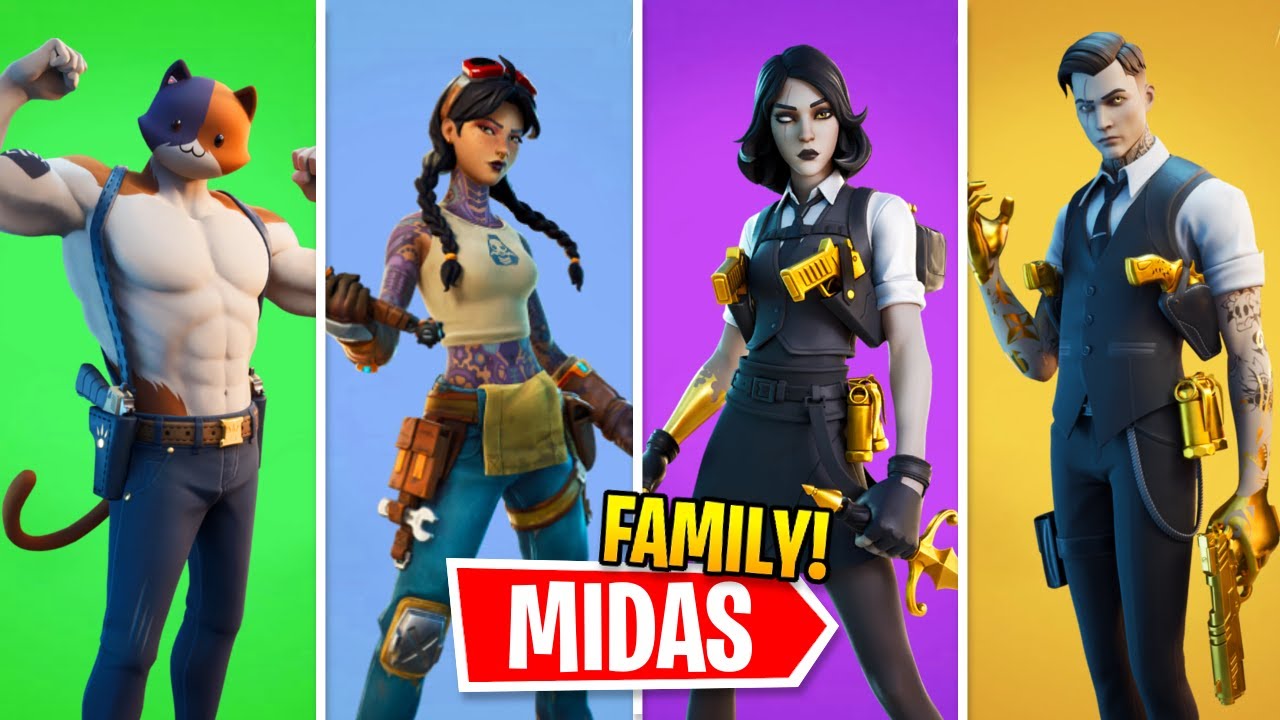 The RANDOM MIDAS Family Challenge In Fortnite - YouTube