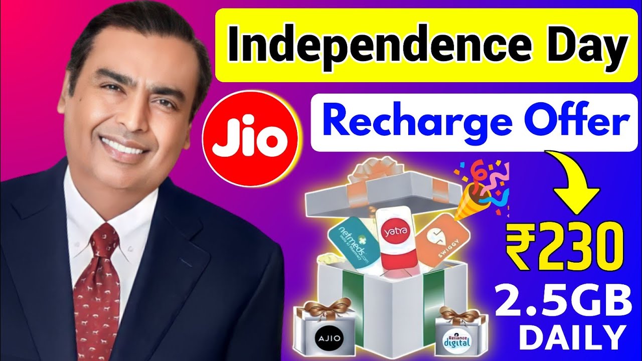 Jio independence Day Recharge Offer 15 August Offer Free Vaucher Coupon ...