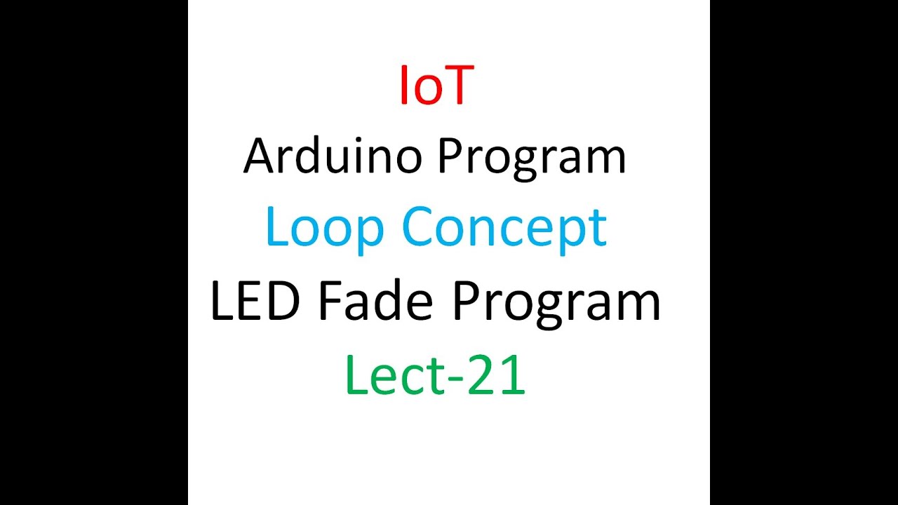 IoT: Loop Concept: LED Fade Program: Lect-21 - YouTube