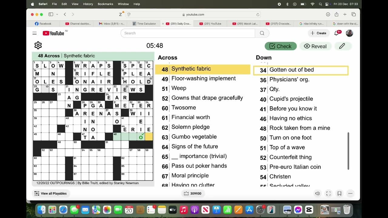Daily Crossword Puzzle December 20 - YouTube