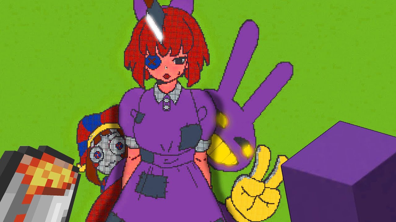 Ragatha x Pomni x Jax in minecraft How to draw Amazing digital circus ...