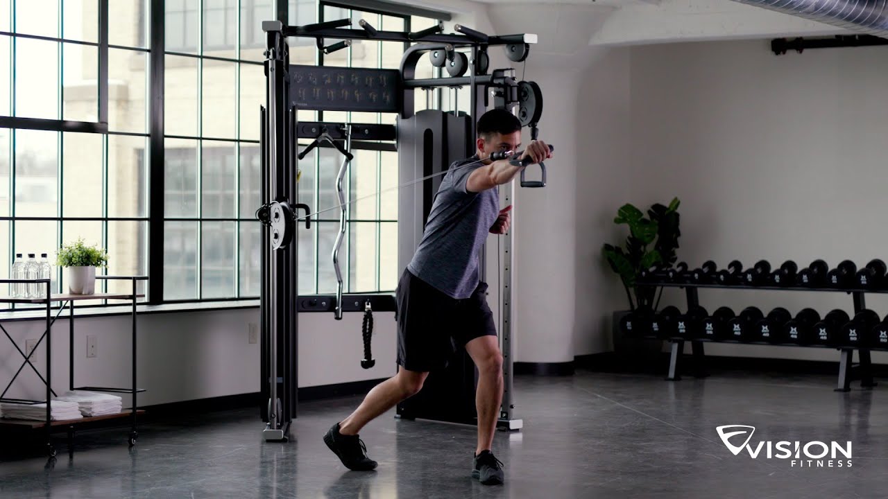 Vision Functional Trainer - Split Stance Single Arm Punch - YouTube