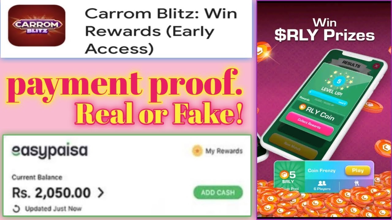 Carrom Blitz app payment proof.carrom blitz app real or fake.گھر بیٹھے ...