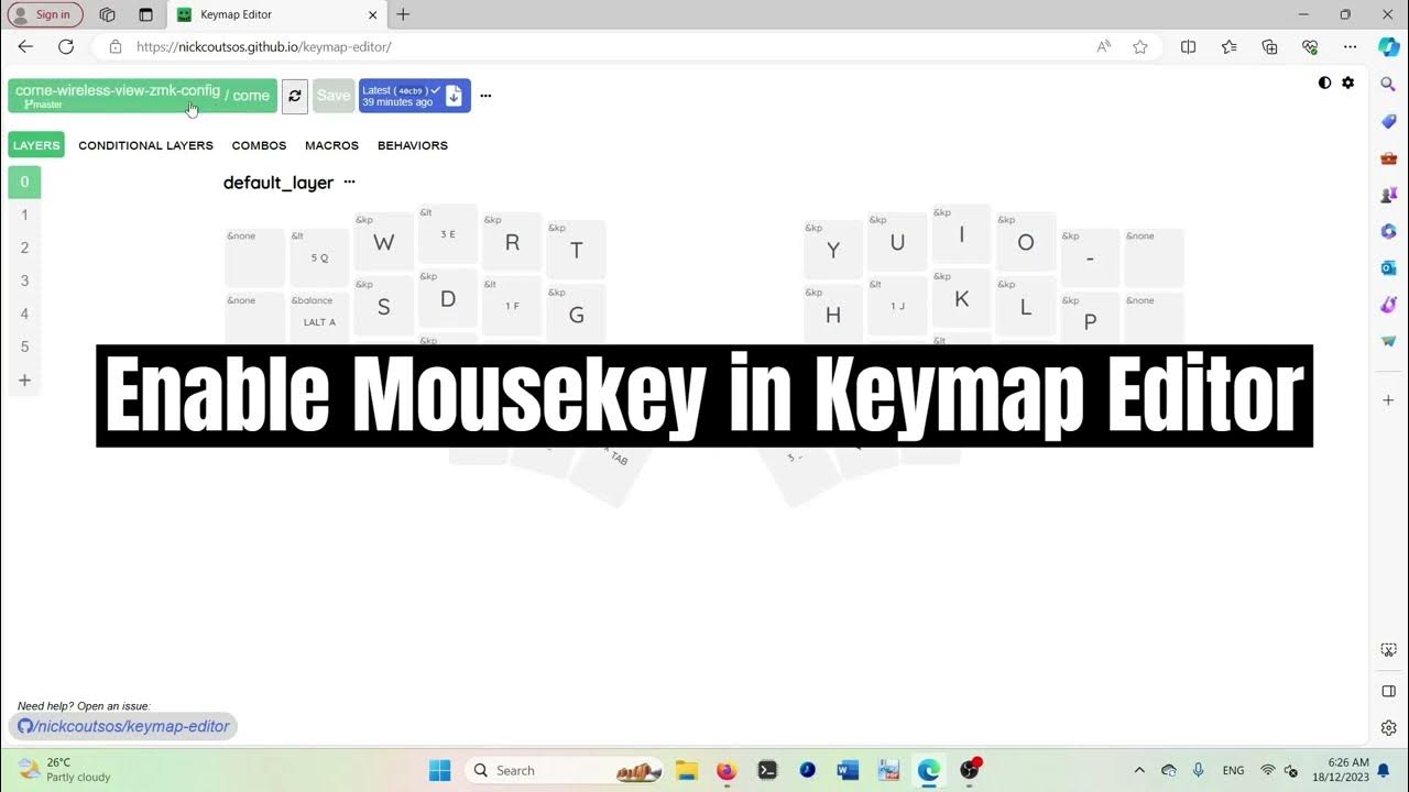 Remap Mouse Keys In Zmk Using Nickcoutsos Keymap Editor Youtube