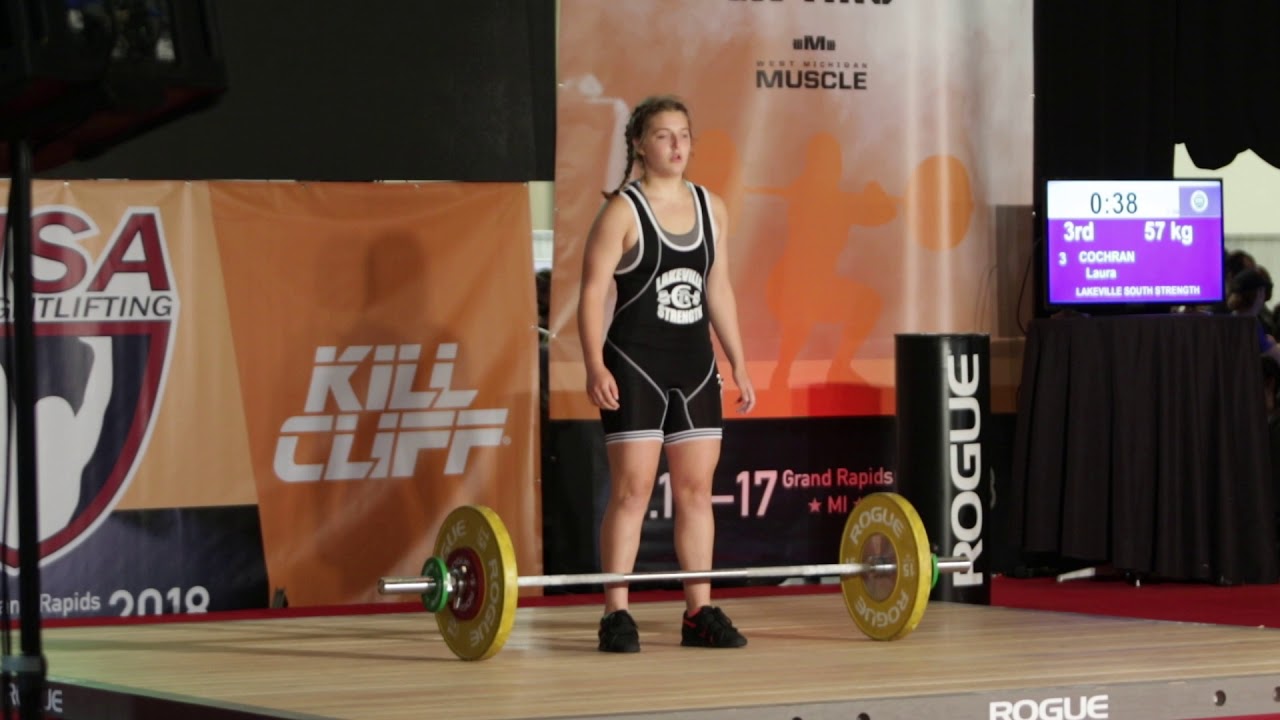 USA Weightlifting - Laura - 57kg snatch - YouTube