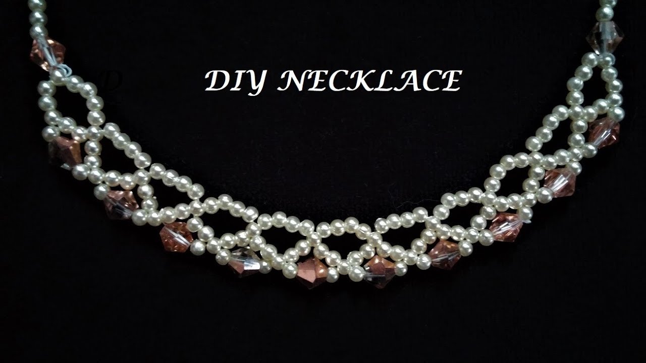 DIY necklace. Easy beaded necklace tutorial - YouTube