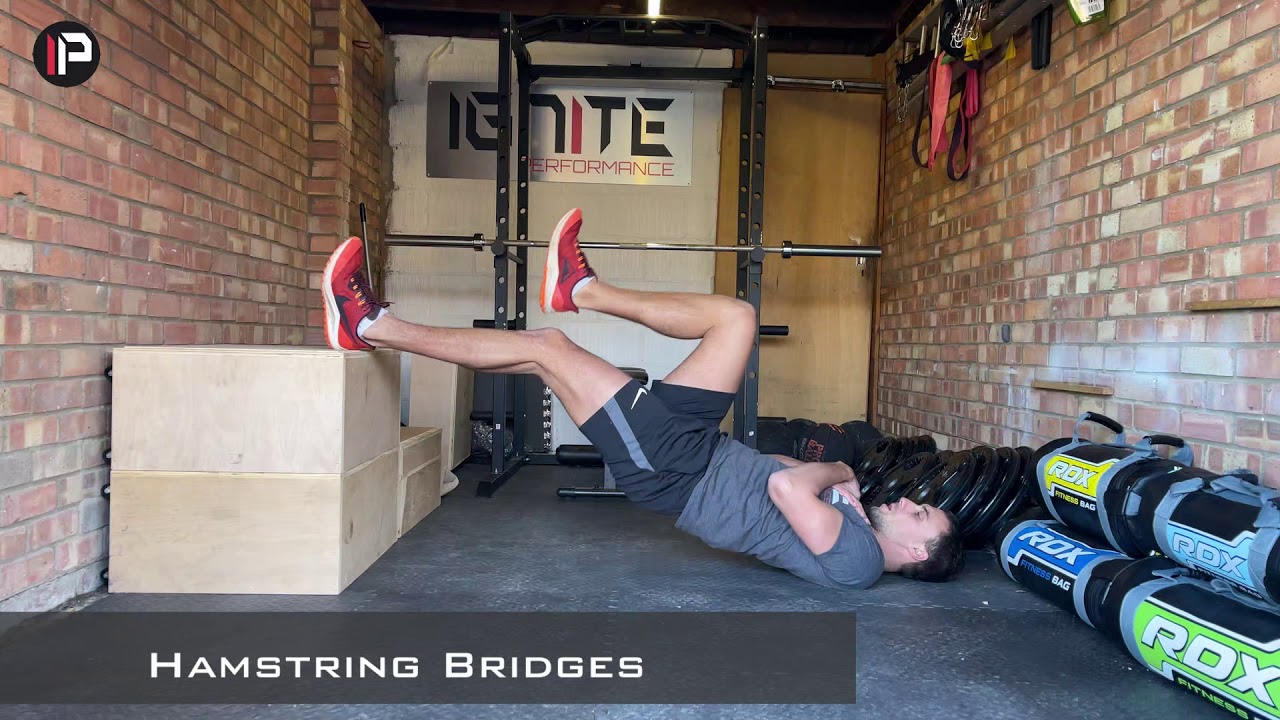 Hamstring Bridges Long Leg - YouTube
