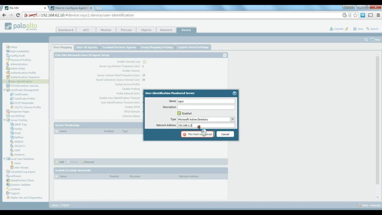 Palo Alto firewalls - LDAP and RADIUS - User identification - YouTube