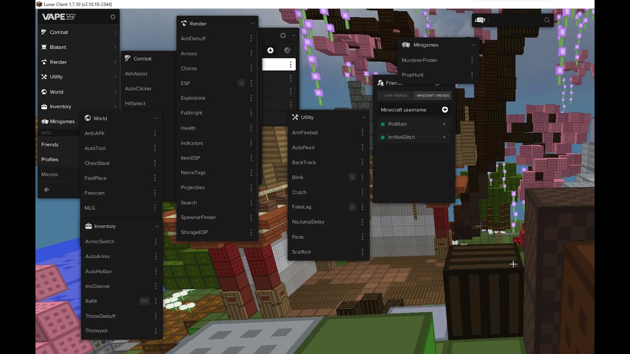 INJECTING VAPE V4 INTO LUNAR CLIENT 1.7 | VAPE 4.13 *NEW* UPDATE - YouTube
