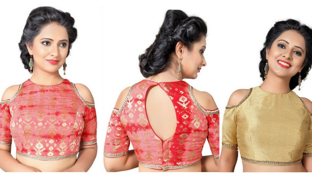 Cold Sleeves Blouse Designs - Designer blouses with cold shoulders ...