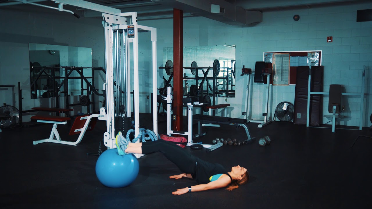 Exercise Ball Hamstring Curl Bridge Lift - YouTube