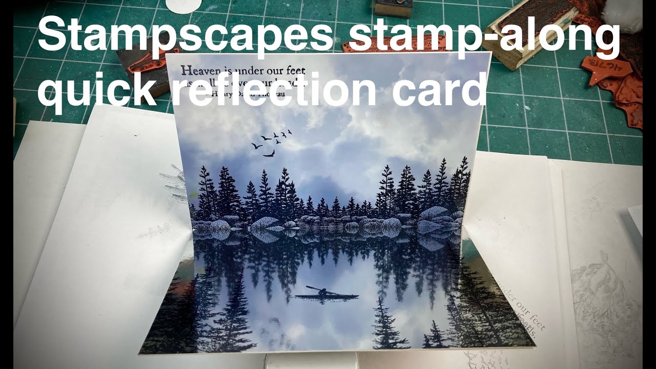 Stampscapes Stamp-Along: Quick & Easy Lake Reflection Card - YouTube