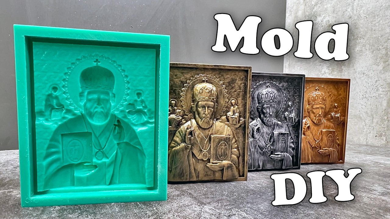 Making a Silicone Mold for Casting Holy Icons from Plaster DIY - YouTube