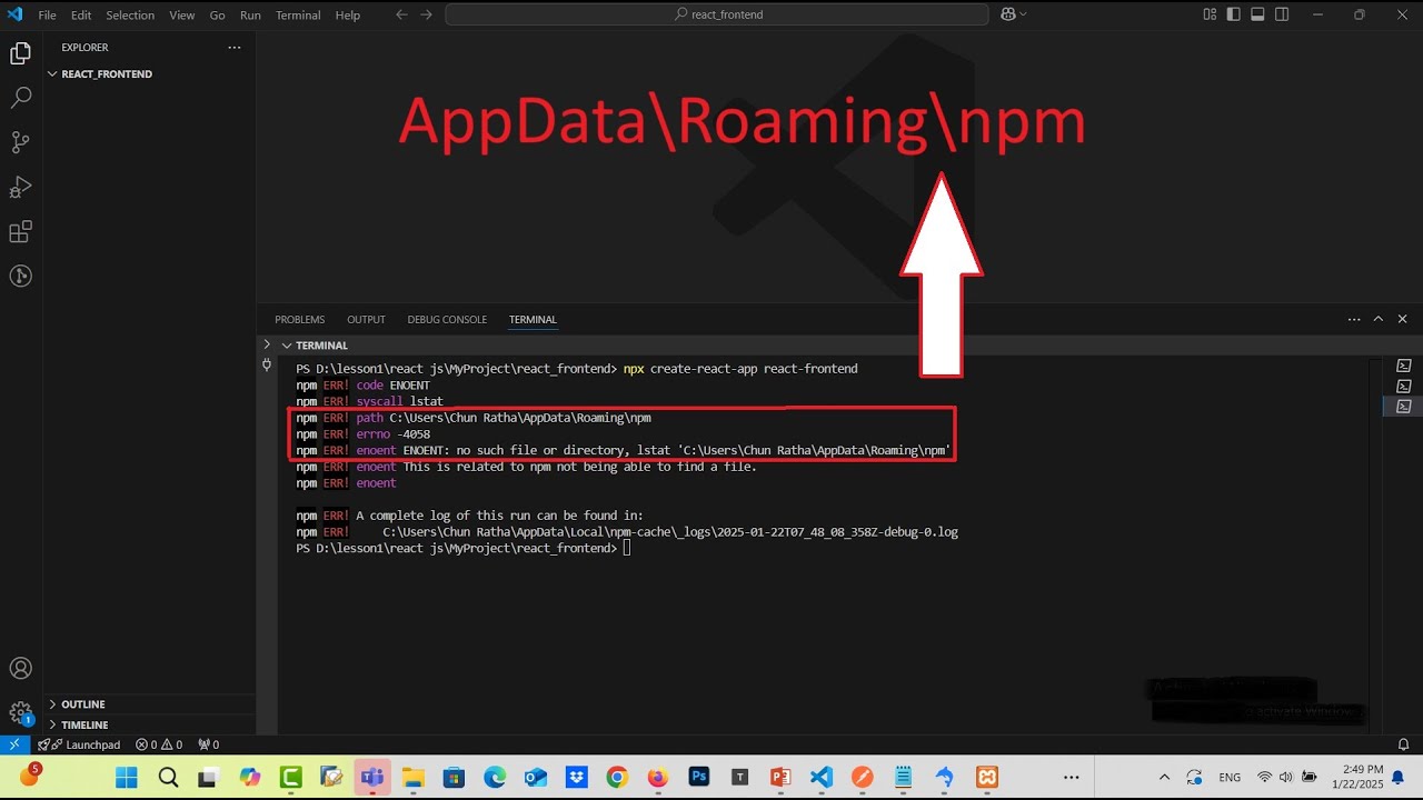 Fix Create React App No Such File Or Directory Lstat Cusers 0728