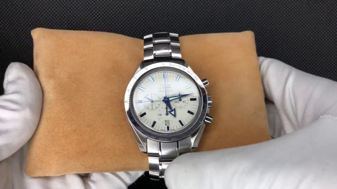 Omega Speedmaster Broad Arrow Date Chronograph Cream Dial Watch ref ...
