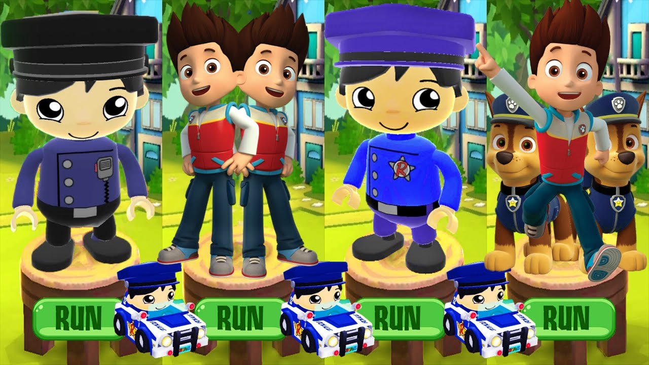 Tag with Ryan Police Costumes vs PAW Patrol Ryder Run - Combo Panda ...