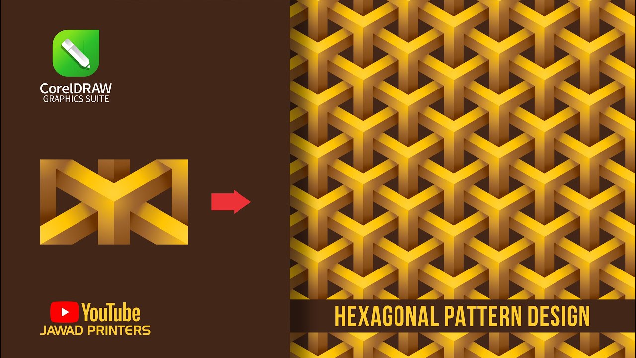 Create Hexagonal Pattern Design In Coreldraw Coreldraw Tutorial Youtube
