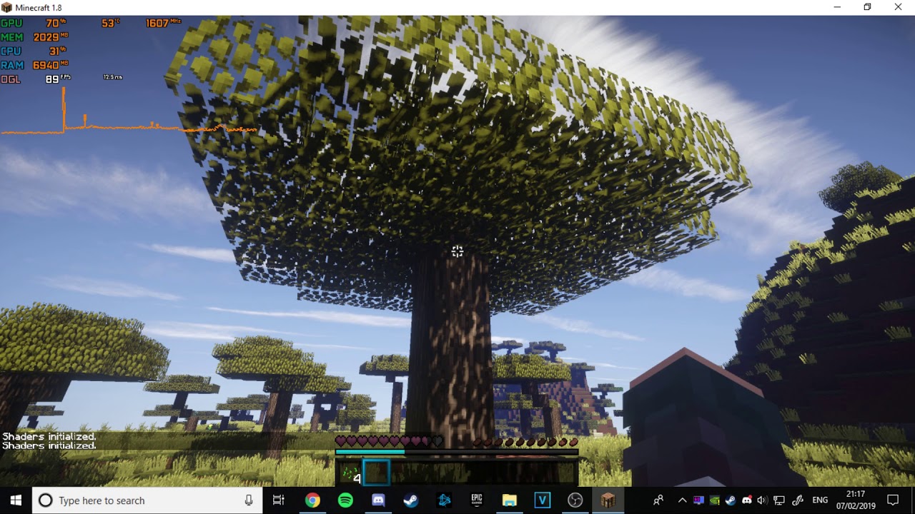 Minecraft shaders on Shadow PC - YouTube