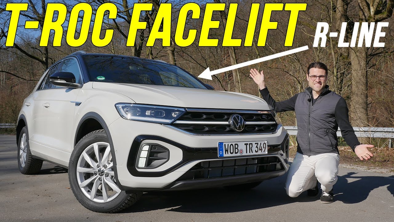 2022 VW T-Roc R-Line facelift driving REVIEW - YouTube