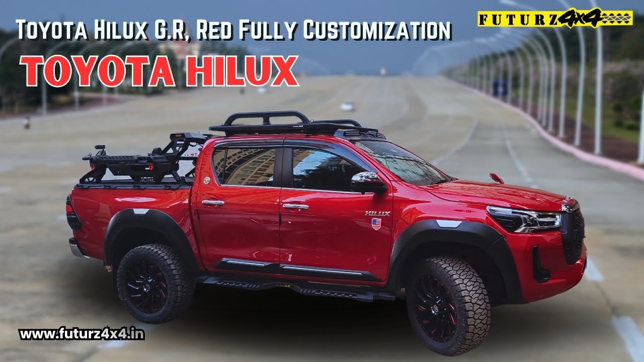 Toyota Hilux G.R, Red Fully Customization | Futurz4x4 Headlight, Roll ...