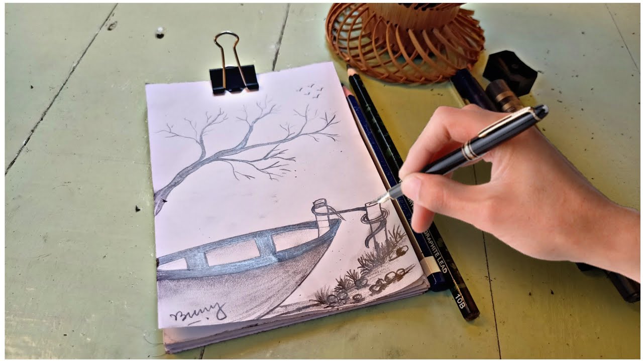 Normal scenery drawing for beginners || easily sketch drawing || # ...