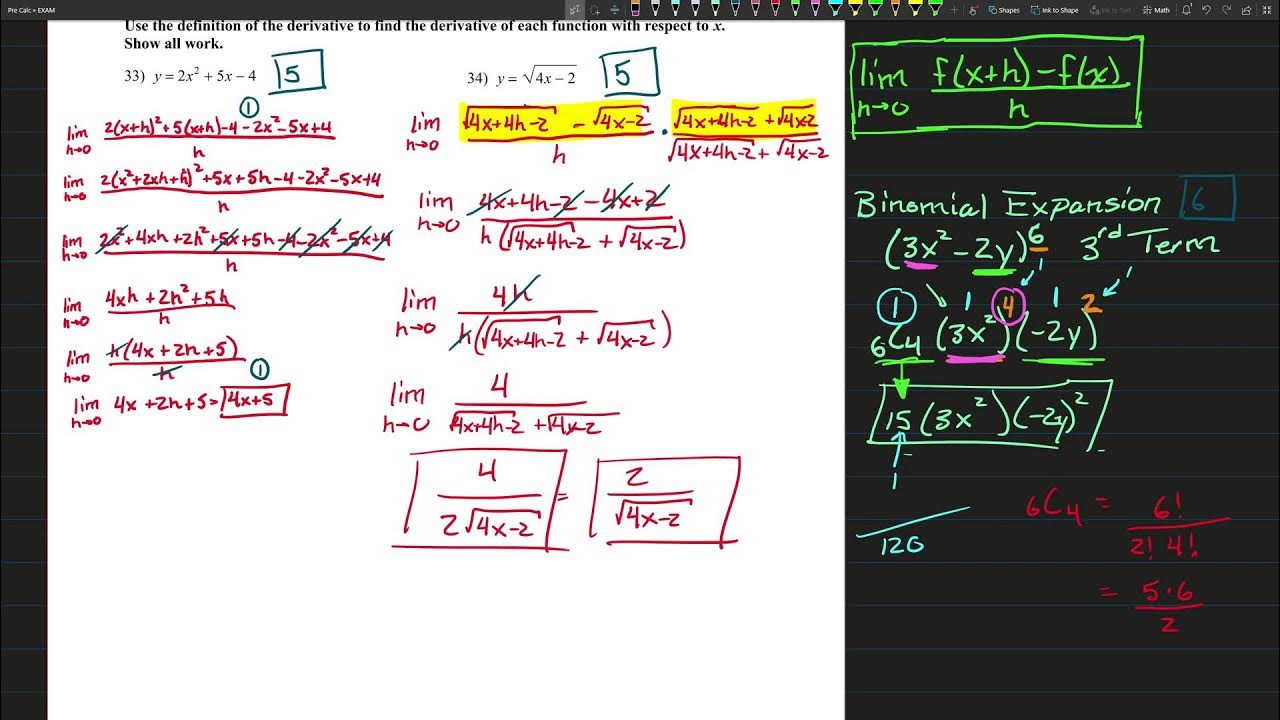 Honors Pre Calc - S2 Exam Review 2022 - YouTube