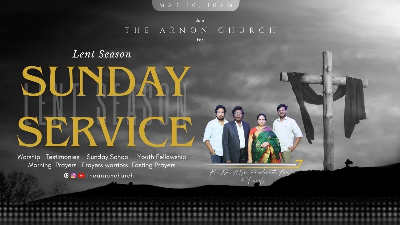 The Arnon Church || Sunday Worship Service LIVE || Rev. Dr. A.S.C ...