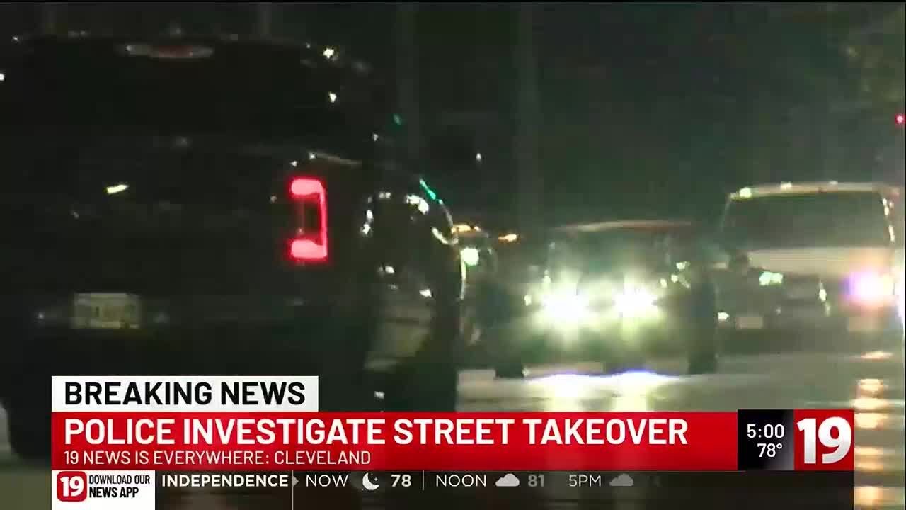 Cleveland Police investigate street takeover - YouTube